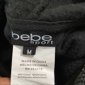 bebe | Tops | Bebe Sport Sweatshirt Oversized Logo Tape Hoodie | Poshmark